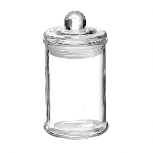 ΓΥΑΛΙΝΟ ΒΑΖΟ ΜΕ ΠΟΔΙ ΚΑΙ ΚΑΠΑΚΙ 17x34.5 cm - Petras Candles